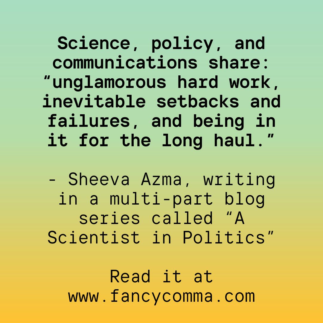 What’s it like being a scientist in politics? – Fancy Comma, LLC